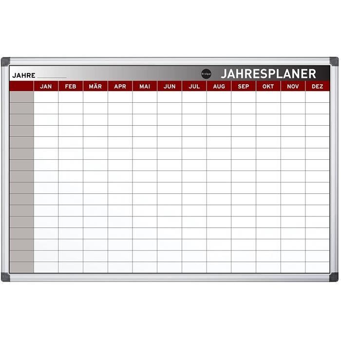 Bi-Office Maya Planning annuel magnetique effacable avec marqueur et ...