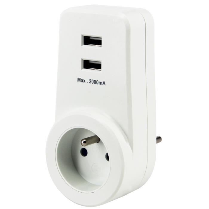 Prise 16 A avec 2 ports USB (Lot de 2) - Cdiscount Bricolage