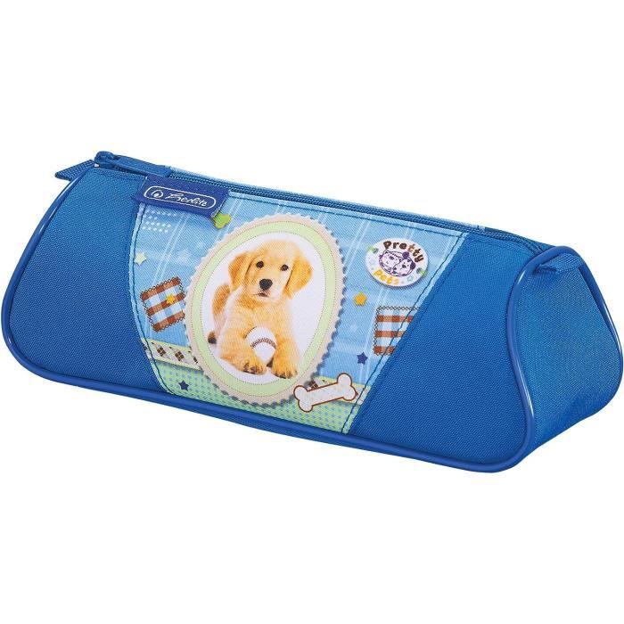 Fourre-Tout Triangulaire Pretty Pets Chien Trousses,22.5x7.7x9cm,Bleu ...