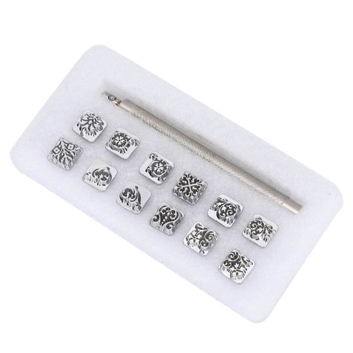 Outil de poinçon d'estampage 12 Pièces Cuir Stamper Estampage Poinçon ...