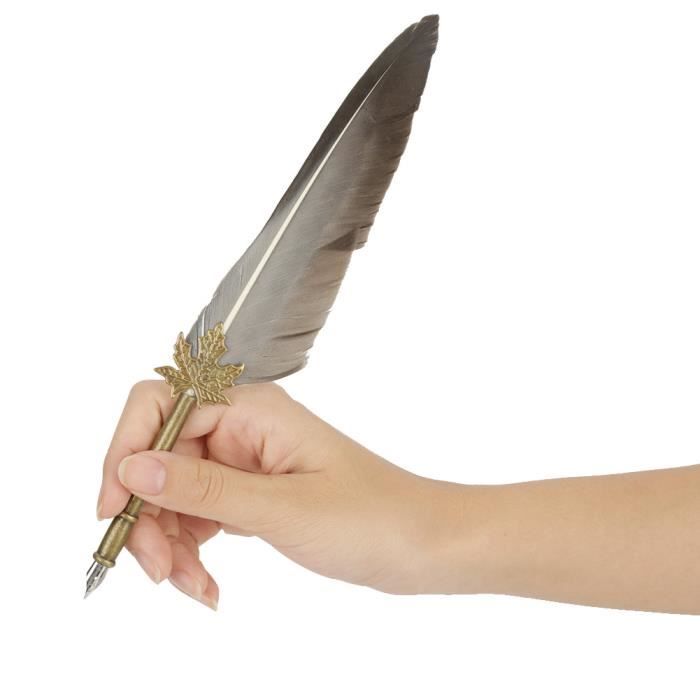 Stylo plume vintage rétro HURRISE - gris - avec 6 pinces pour stylo ...
