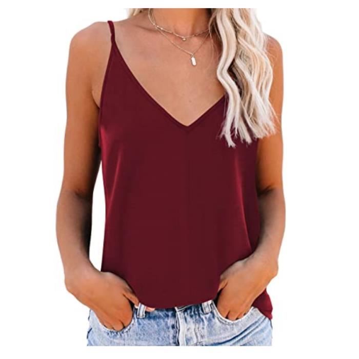 Maillot de Corps à Bretelles Spaghetti pour Femme, Haut Basique ...