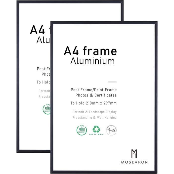 Lot De 2 Cadres Photo, Format A4, 21 X 30 Cm, Noirs, Pour Certificats ...