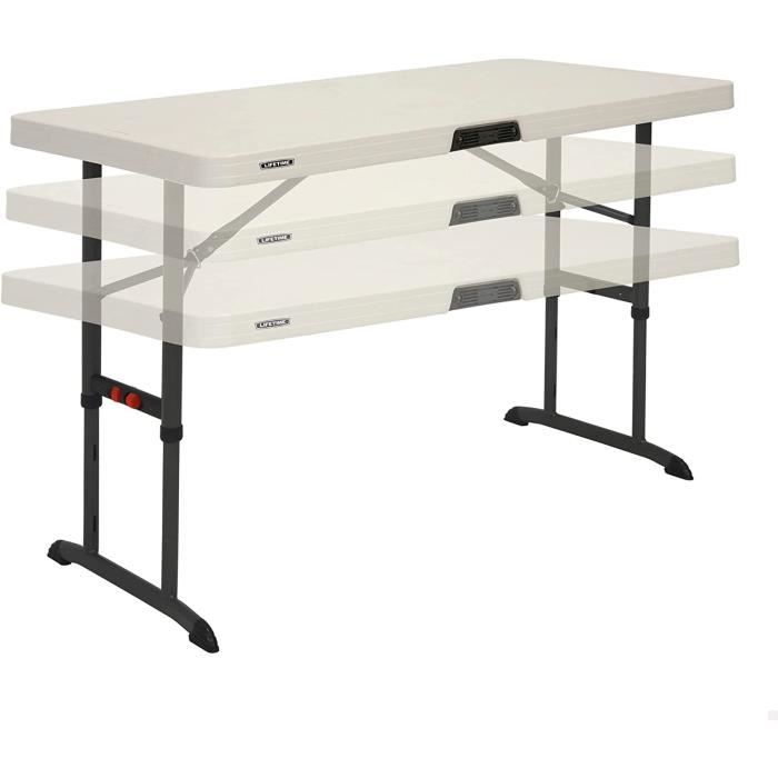 Lifetime 80522 Table Pliante Réglable Commerciale de 4 pi (1,22 m ...