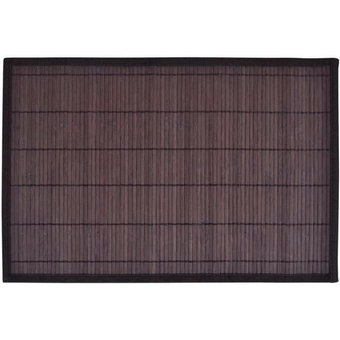 Lot De 6 Napperons Bambou Pour Table 30X45 Cm Marron Foncé Sets De ...