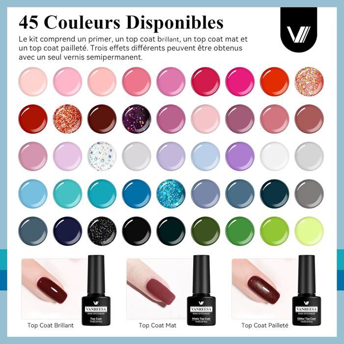 Vernis Semi Permanent, Blanc Rouge Noir Bleu Foncé Vert Foncé Flash ...