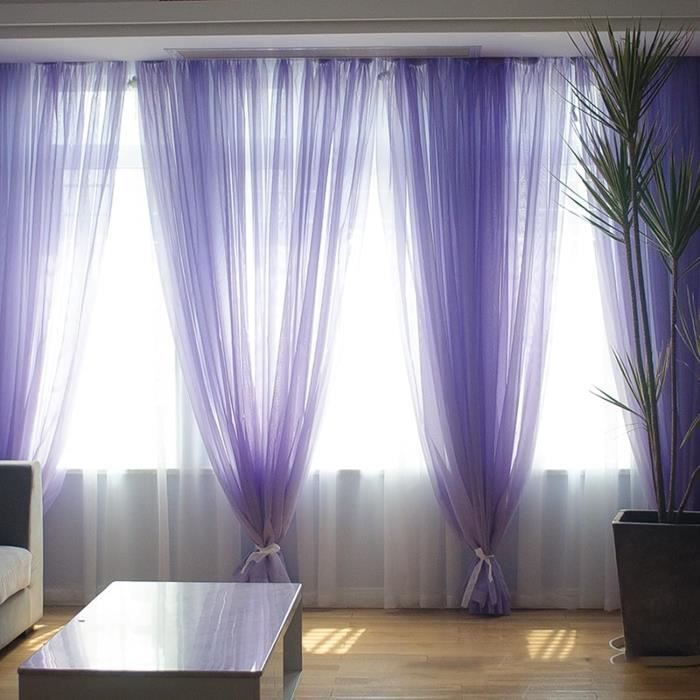 Rideau Voilage Chambre Adulte Polyester, Paire De Rideaux Salon Rouge ...