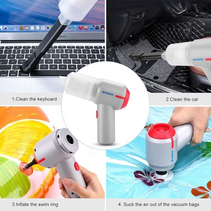 WADEO Mini Aspirateur à Main sans Fil, 3 en 1, Dépoussiéreur Electrique ...