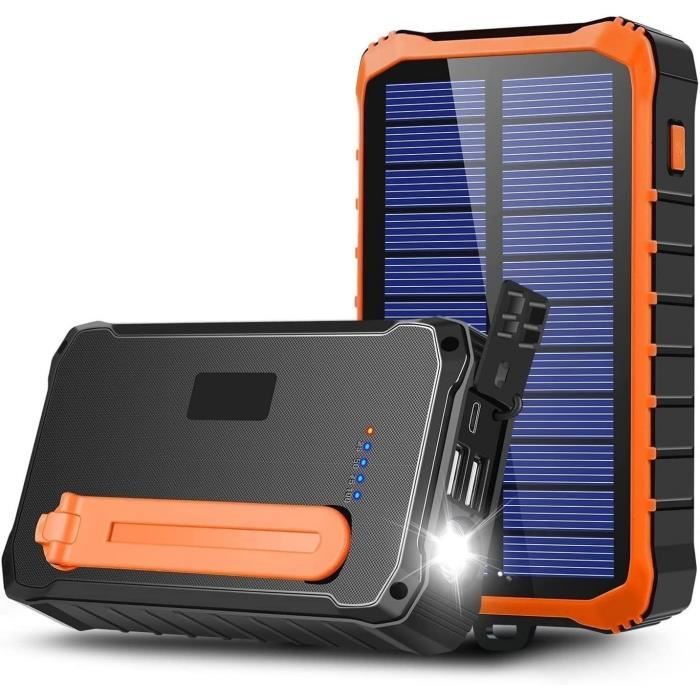 Chargeur Solaire Portable - YOKULI - 12000mAh - Manivelle - 2 Ports USB ...