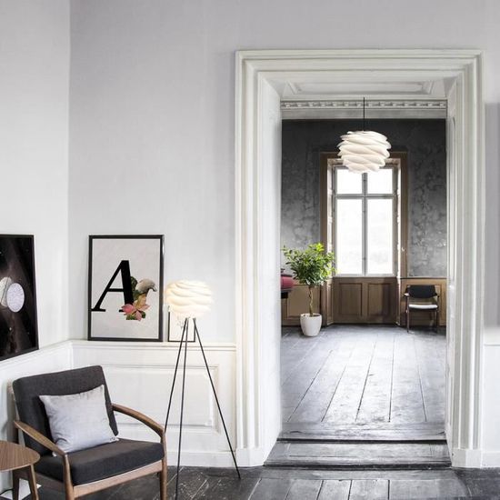 CARMINA-Lampadaire Trépied Noir H131cm Blanc Vita | designé par William ...