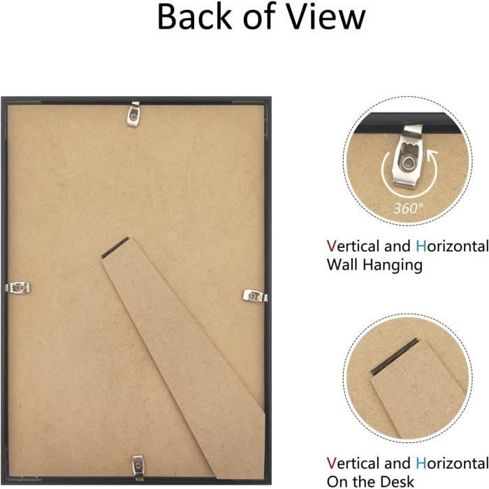 Lot De 2 Cadres Photo, Format A4, 21 X 30 Cm, Noirs, Pour Certificats ...