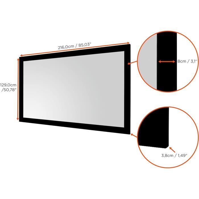 Pariszhuo Basic Écran De Projection Sur Cadre Avec Système De Montage ...
