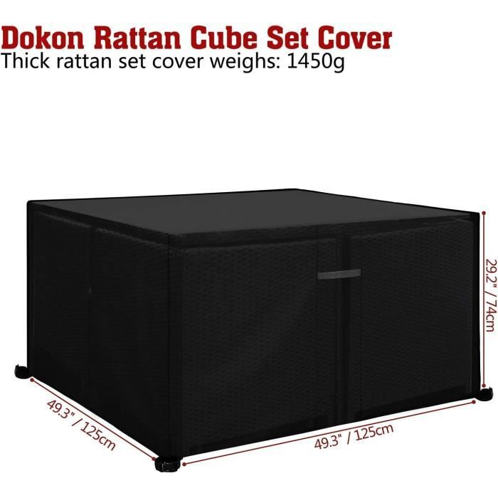 Dokon Housse Salon de Jardin avec Grilles D’aération, Robuste Tissu ...