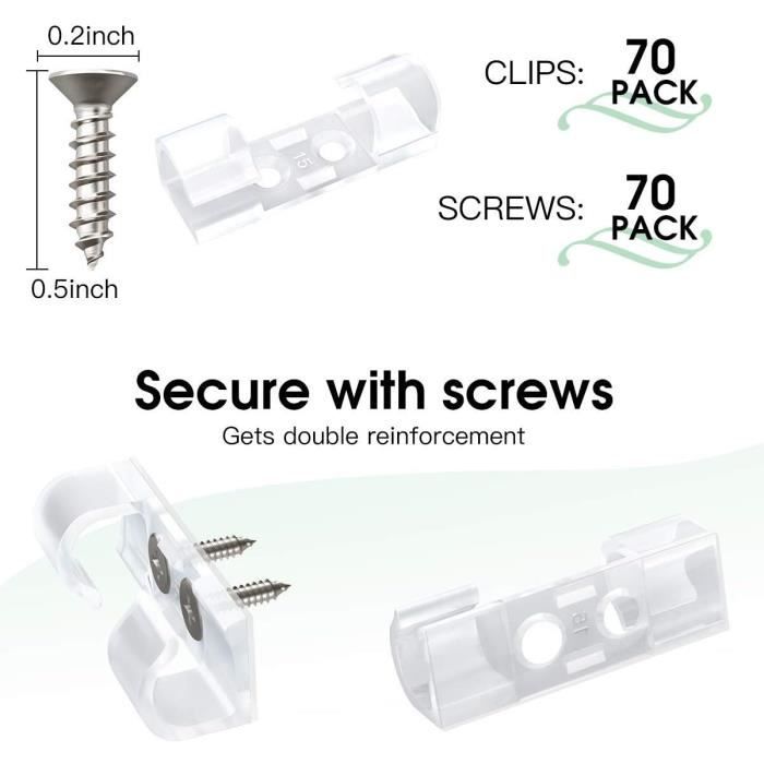 70Pcs Clips Cables Adhésifs, Attache Cable Auto Collant, Clip Rangement ...
