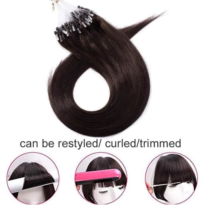 Extensions Cheveux Naturels Loopsextension Anneaux - Extension A Loop [1G * 50 Mèches] Extension ...