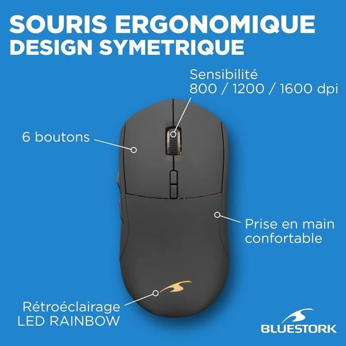 Pack Lumi - Pack Clavier Souris Sans Fil Rgb,Clavier Sans Fil Azerty ...