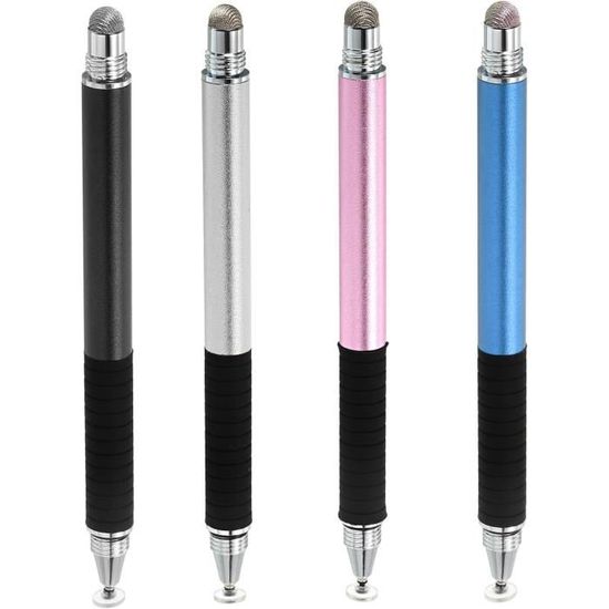 Lot de 4 stylets pour écrans tactiles 2 en 1 à pointe fine et pointe en ...