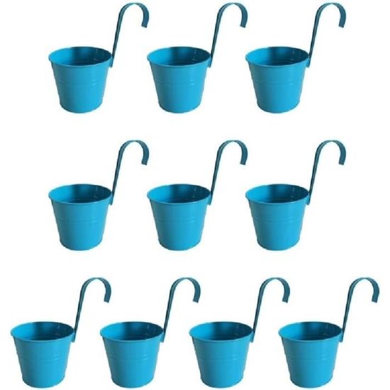 10 Pièces Pots Fleurs En Métal Fer Suspendus Pots Jardin Avec Crochet ...