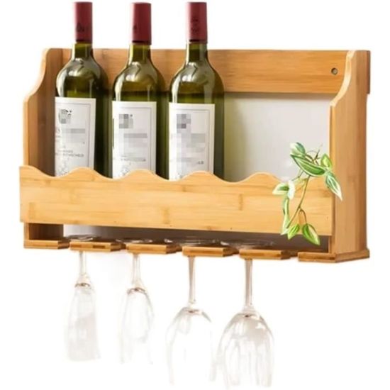 Range Bouteille Porte Bouteille Casier À Vin En Bambou Mural Porte-Vin ...
