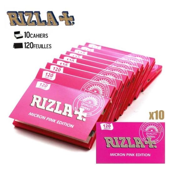 Rizla Pink Edition - Lot de 10 Carnets de feuilles à rouler regular ...