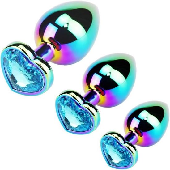 Set De Plug Anal En Métal Avec Cristaux Et Strass - Petits + Médium + Grand Plug Anal - Pour ...