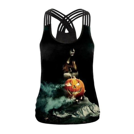Gilet,NADANBAO le cauchemar avant noël imprimer débardeur hauts femmes ...