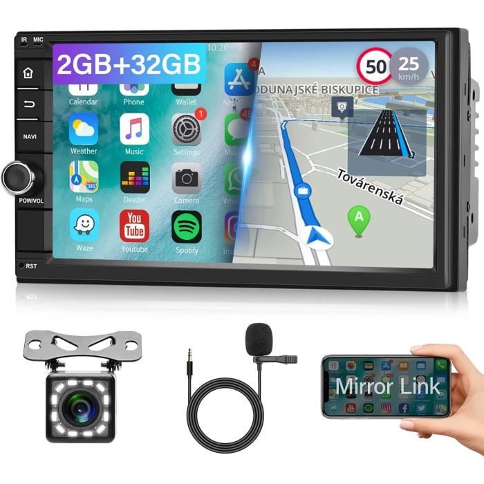 Autoradio 2 Din 2Gb 32Gb Android 11 Gps Navigation, 7 Pouces Écran Tactile Radio With Wifi ...
