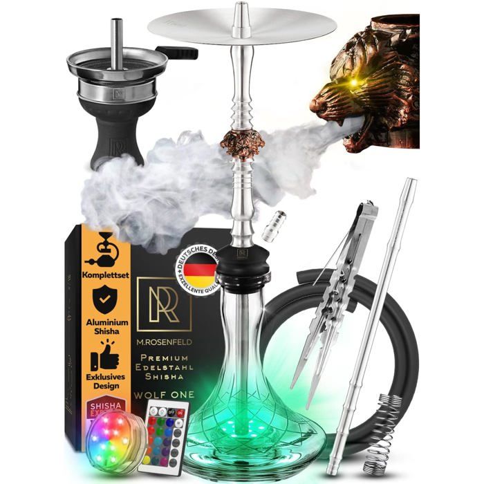 M. ROSENFELD Chicha Kit Complet Wolf One Set de Kit Narguilé de alnio avec flux d'air non ...