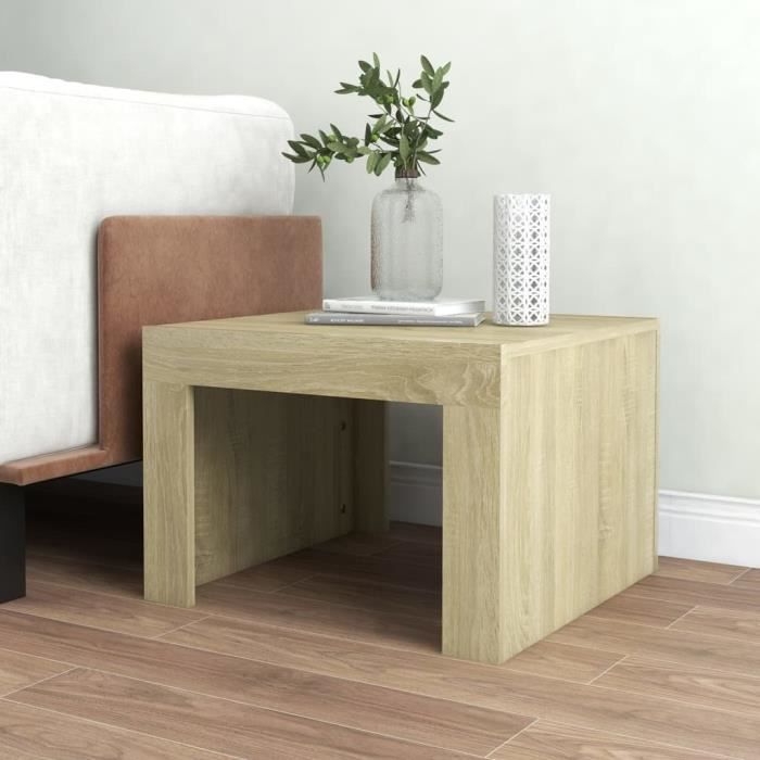Akozon Table basse Chêne sonoma 50x50x35 cm Aggloméré - 7891450545486 ...