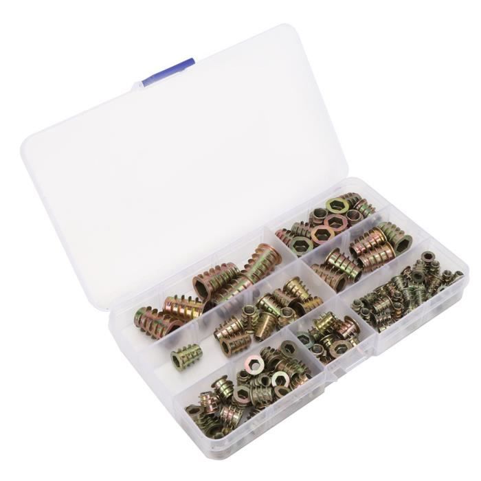 Écrous hexagonaux Insert fileté 100 pièces, écrous filetés hexagonaux ...