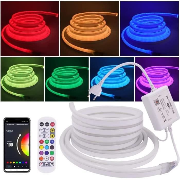 Ruban Néon Led Wifi, Rgb Led Bande Lumineuse, 230V Flexible Silicone ...