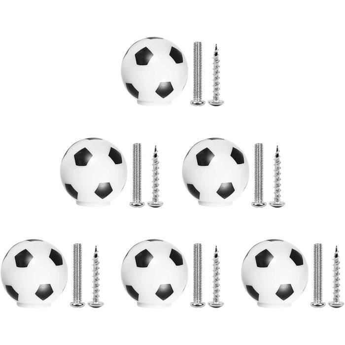 6Pcs Boutons De Meuble,Boutons De Football Enfant,Avec 2 Tailles De Vis ...