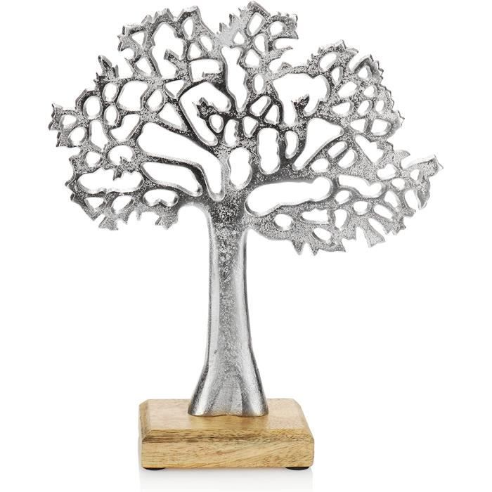 Arbre déco Arbre en métal sur Socle en Bois Arbre déco en métal à ...