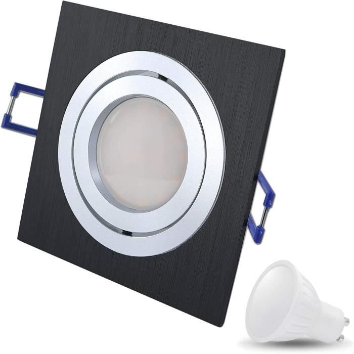 Spot Led Smd Carré Encastrable Star Black 230 V Avec Douille Gu10 Pour