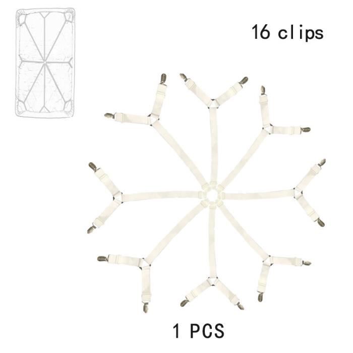 Pince à linge,Attache de drap de lit élastique réglable, pince à ...