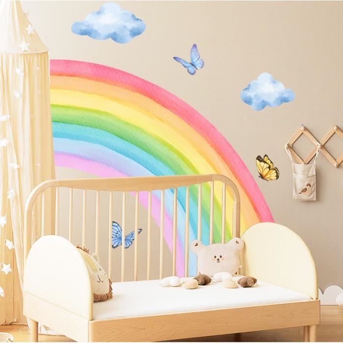 Kalavika Sticker Muraux Autocollant papillon nuage et Arc-en-ciel ...