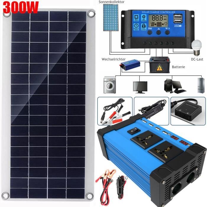 Panneau Solaire Kit,Panneau Solaire 300W +Onduleur Solaire 4000W+Contrôleur Solaire 100A Pour ...