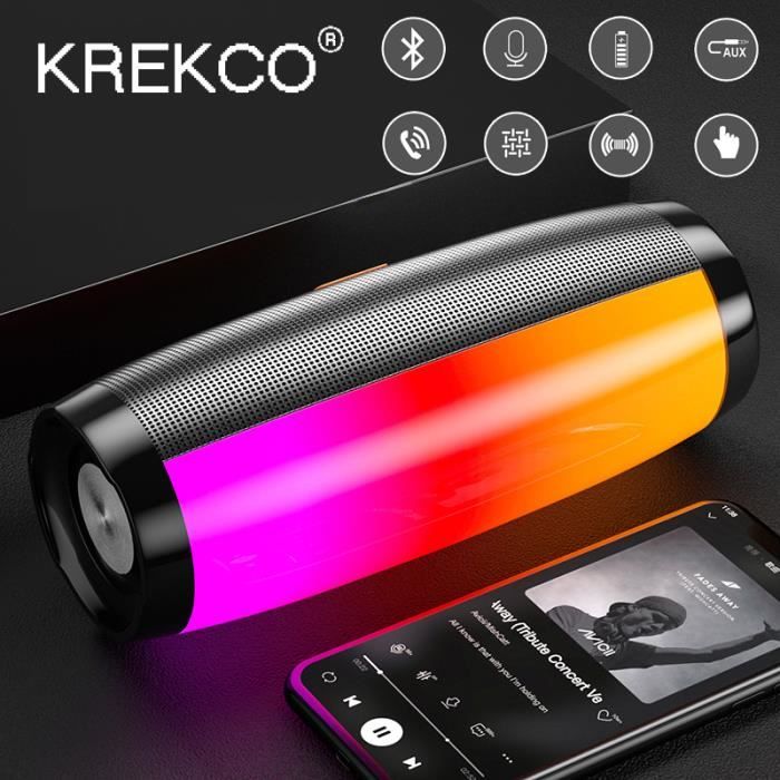 KREKCO® Haut-parleur Bluetooth portable sans fil, enceinte Bluetooth ...