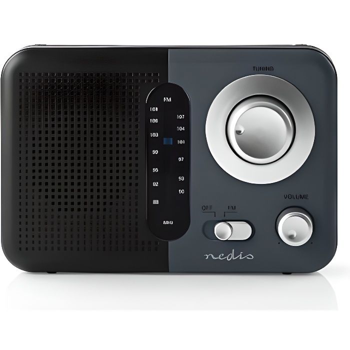 NEDIS Poste Radio FM Portable | 2,4 W | Poignée de Transport | Noir ...