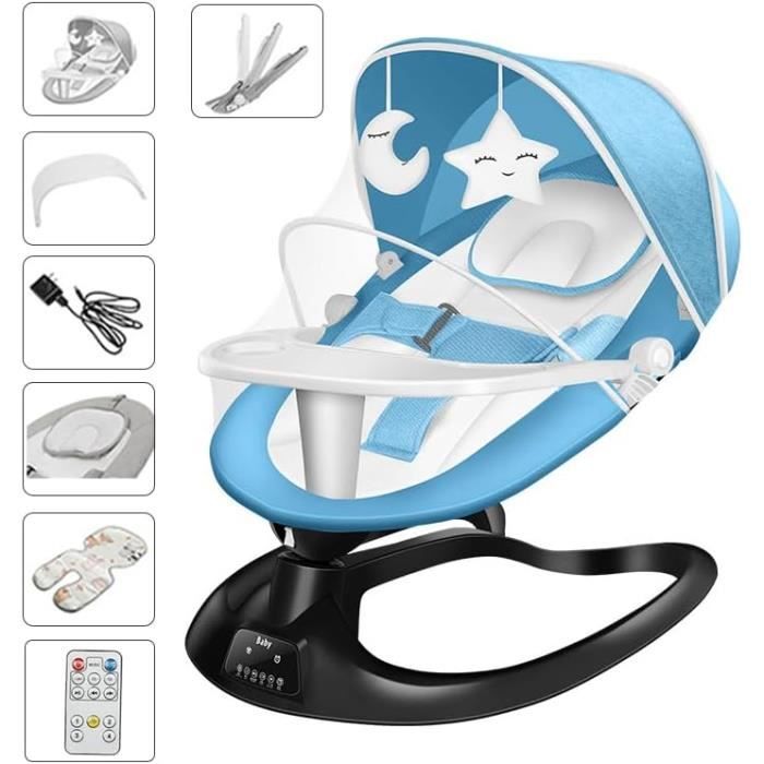 Transat Bébé,Balancelle Bebe Electrique de 0-12 Mois,Charge Maximale ...