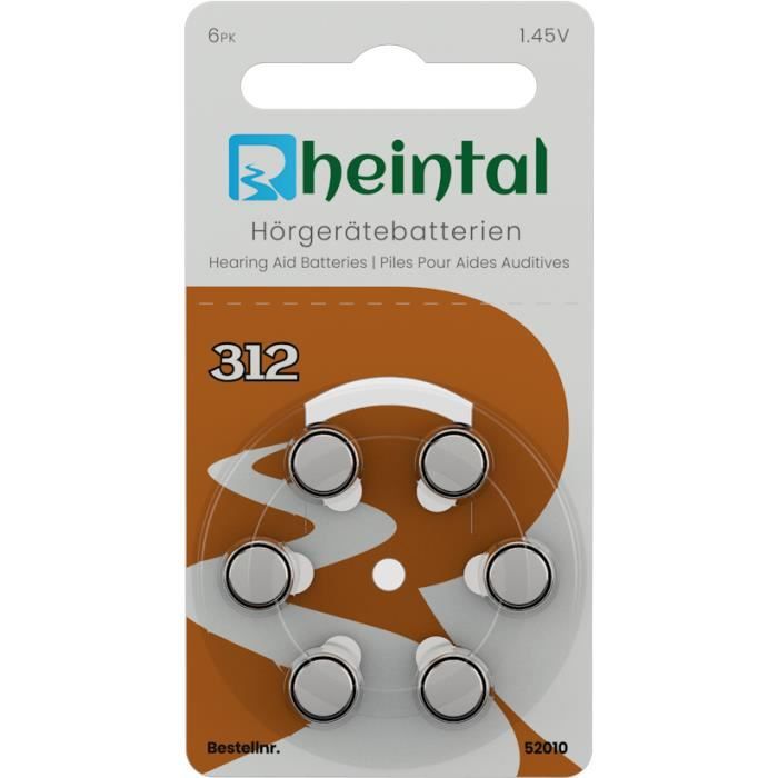 30 Piles auditives 312 Rheintal (marron) -Pile auditive PR41 - Piles pour appareils auditifs ...