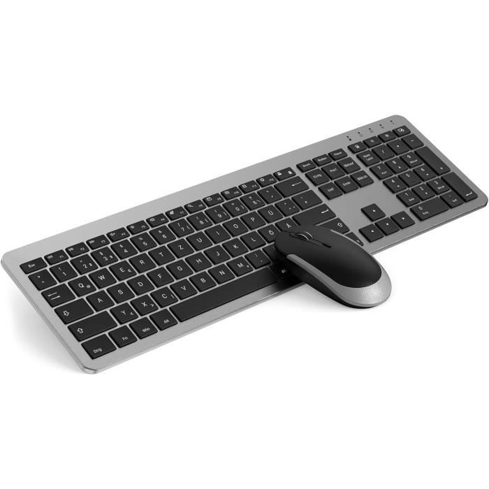 Kit Clavier Souris Sans Fil Ultra Fin Rechargeable Sans Fil ...
