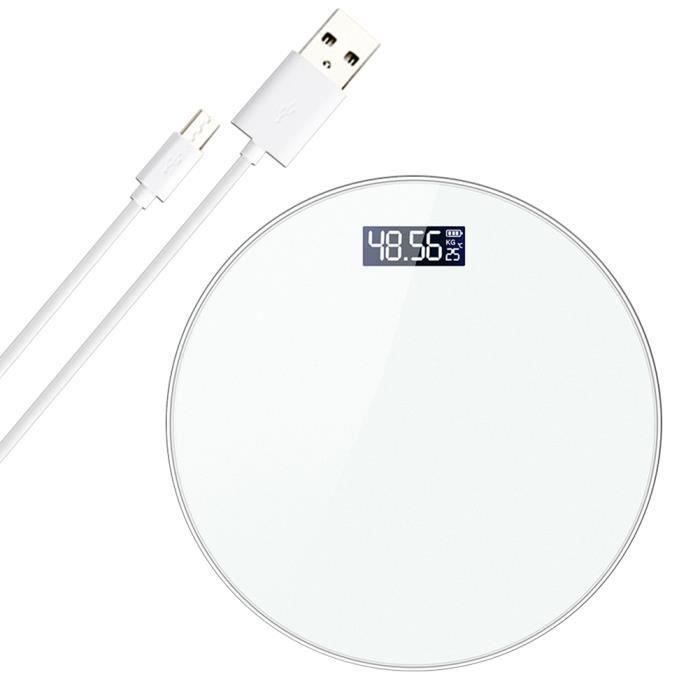 Haokan-Pèse-personne round balance électronique rechargeable 02 - 180KG ...