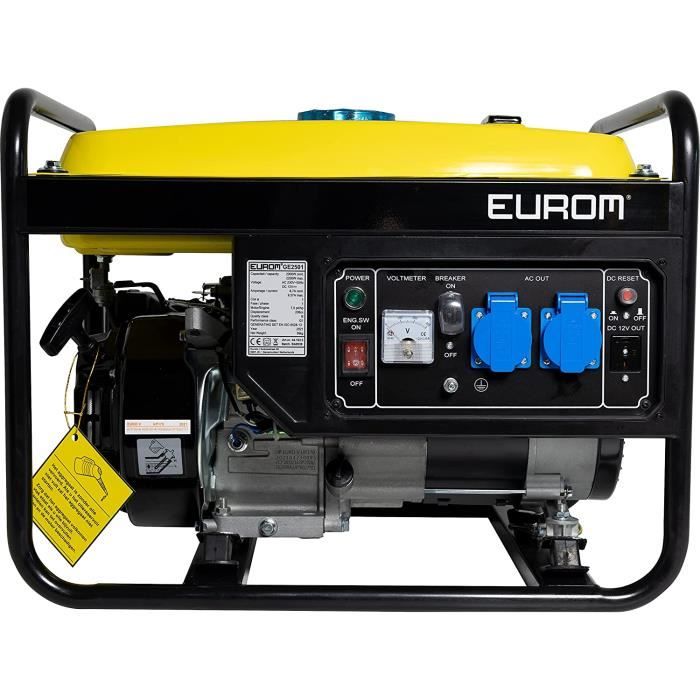 Générateur électrique 2000 W charge maximale 2200 W moteur 4 temps 7 CV ...