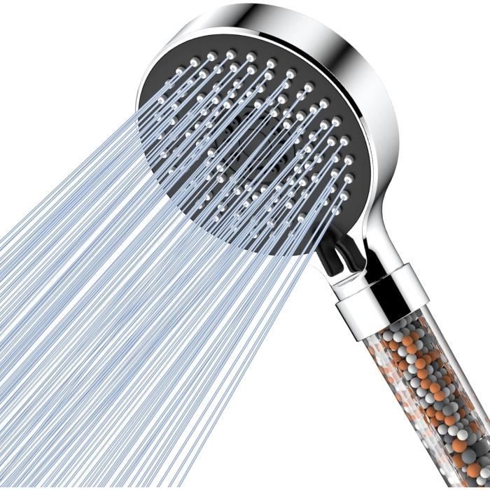 Pommeau de douche avec filtre économie d'eau - TRAHOO - Douchette flexible - Anti calcaire ...