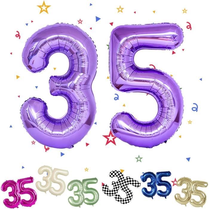 Violet Ballons Anniversaire 35 Ans, 40"(101Cm) Ballon 35 An, Ballon 35 ...