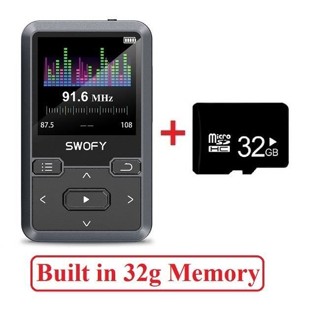 LECTEUR MP3,black add 32g card--Mini lecteur MP3 Bluetooth M10, 32 go ...