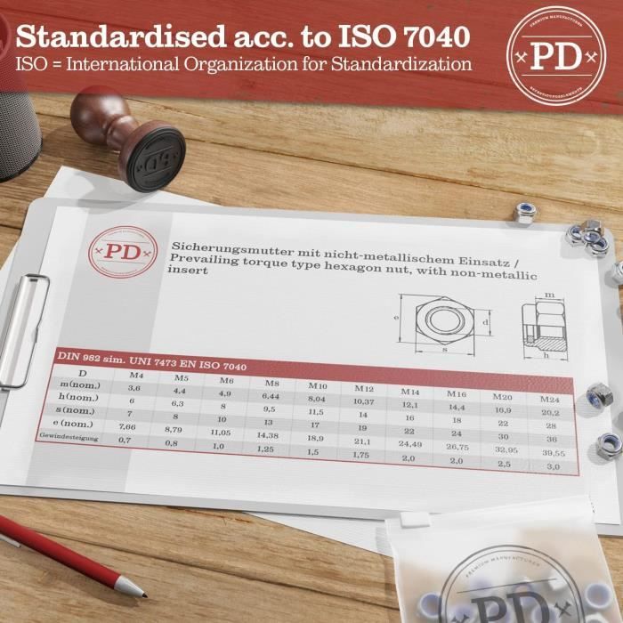 ® Ecrou Nylstop M10 (Din 982 - Iso 7040) | Écrou Nylstop En Acier Inox ...