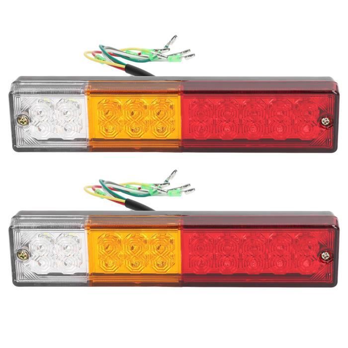 Feu de remorque LED Paire de feux arrière de remorque rectangulaires 12 ...