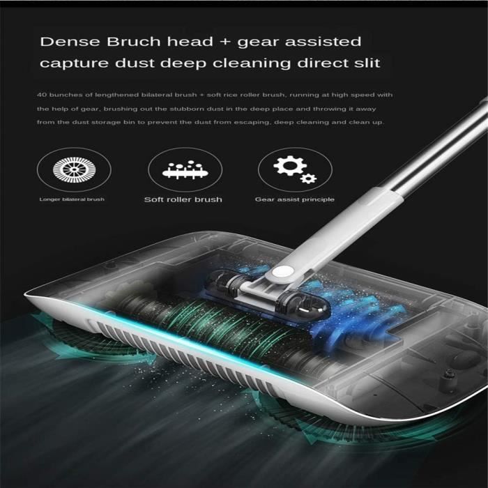 Balayeuse Manuelle, Balai De Vadrouille Électrique Sans Fil, 2 En 1 ...